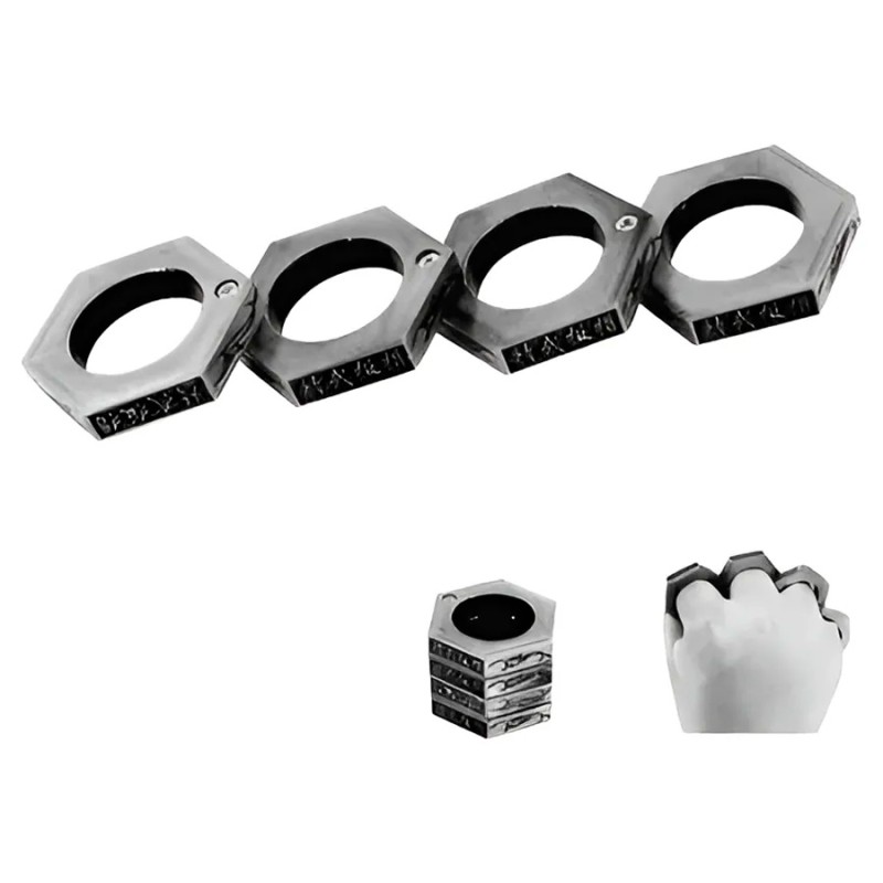 Nudillera Manopla Escondida Anillos Hexagonal Retráctil