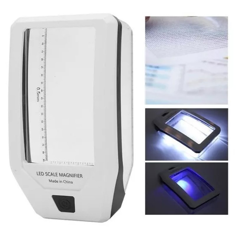 Lupa De Escritorio 3.0x Con Escala 6 Led Uv Multifuncional